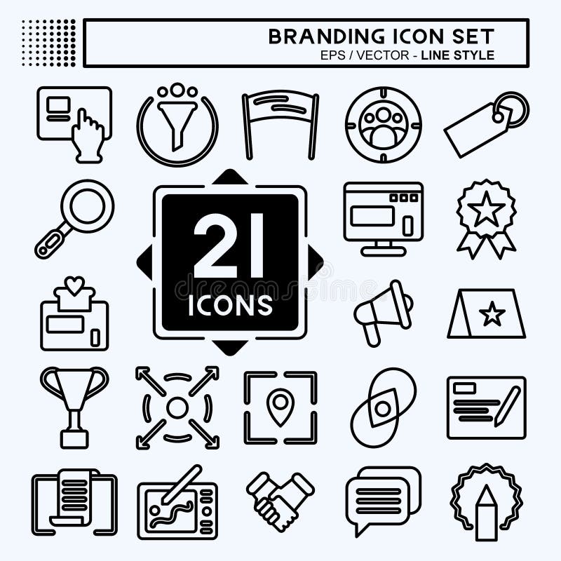Icon Set Branding. Suitable for Branding Symbol. Line Style. Simple ...