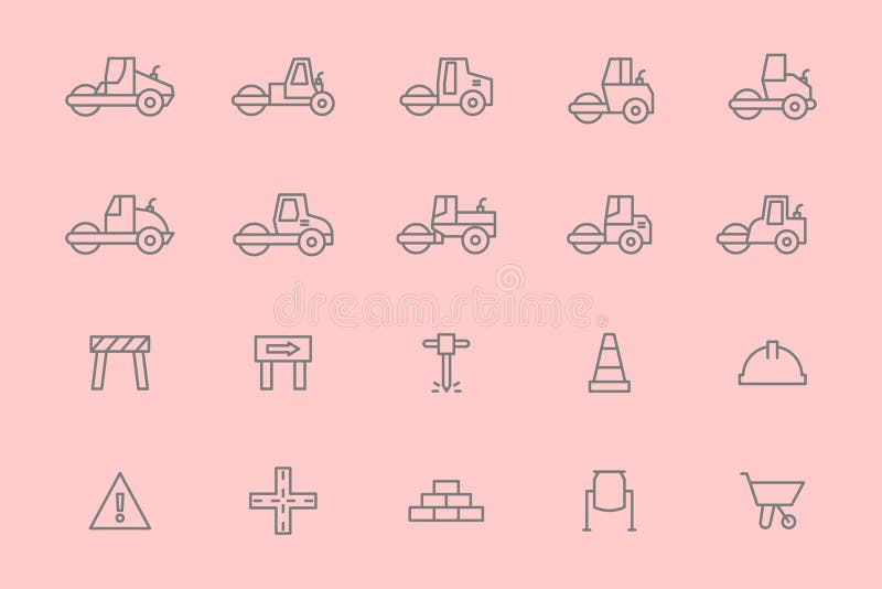 Working Car Icon Set, Icon Bundle, Liner Icons, Icon Vector Design ...
