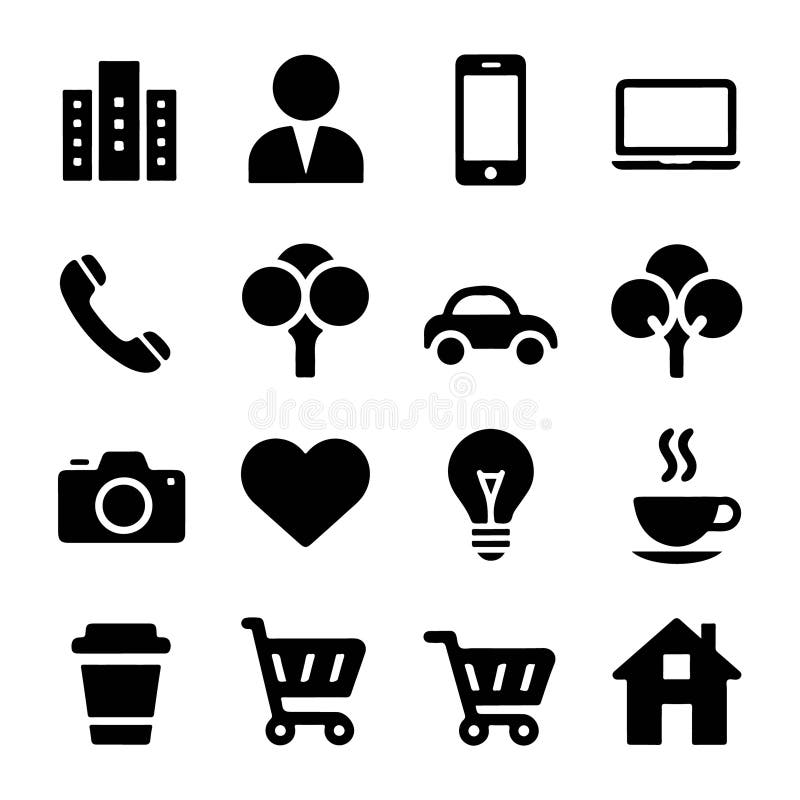 Icon Set for Business and Graphic Design Collection Stock Vector ...