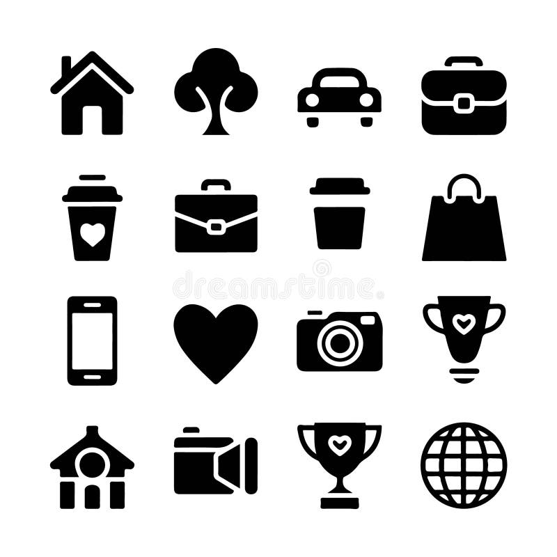 Icon Set for Business and Graphic Design Collection Stock Vector ...