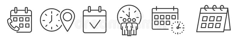 Icon Set of Calendar and Schedule - Icon Collection on White Background ...