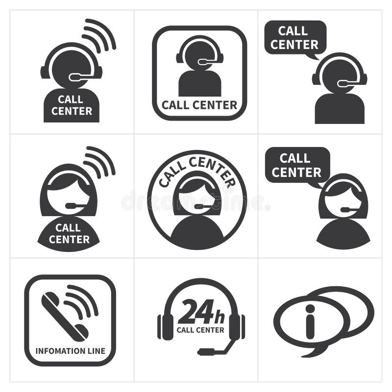 Icon set call center. stock vector. Illustration of icon - 44325161