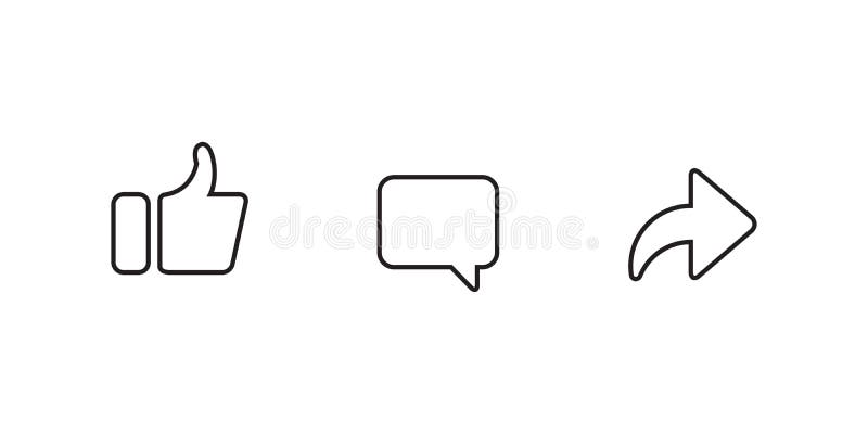 Icon Set for Channel. Like, Comment, and Share Button Vector Stock ... Icon Set for Channel. Like, Comment, and Share Button Vector Stock ...