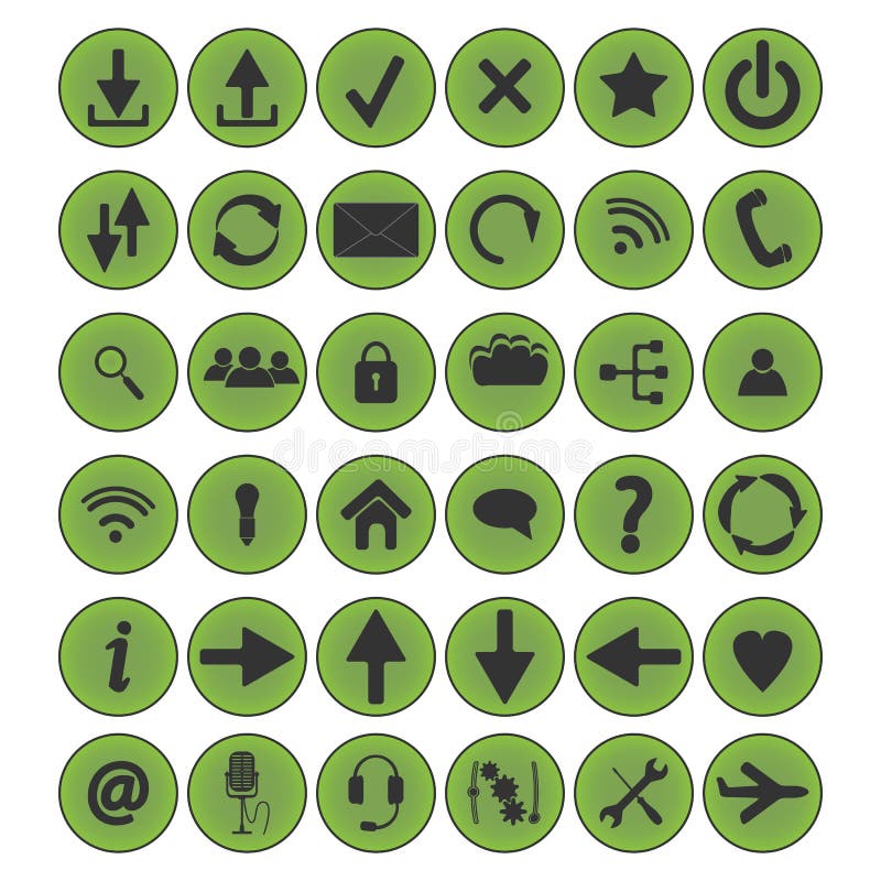 Icon set circle stock vector. Illustration of like, sign - 68969448
