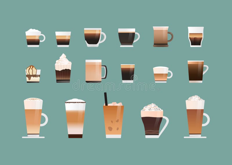 Icon set of coffee types stock vector. Illustration of flaticons ...