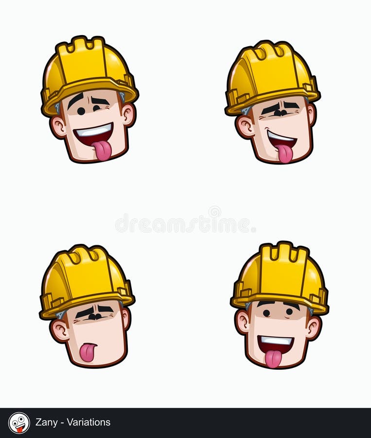 Construction Worker Expressions Affection Zany Variations Stock ...