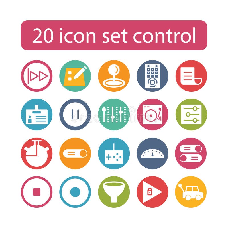Icon Set Control Design Vector Stock Vector - Illustration of interface ...
