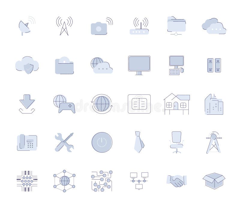 Icon Set Corporate Company Infrastructure Communication Technology ...