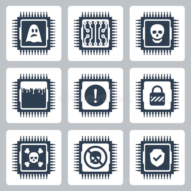 Icons of CPU Critical Exploit Vulnerabilities Stock Vector ...