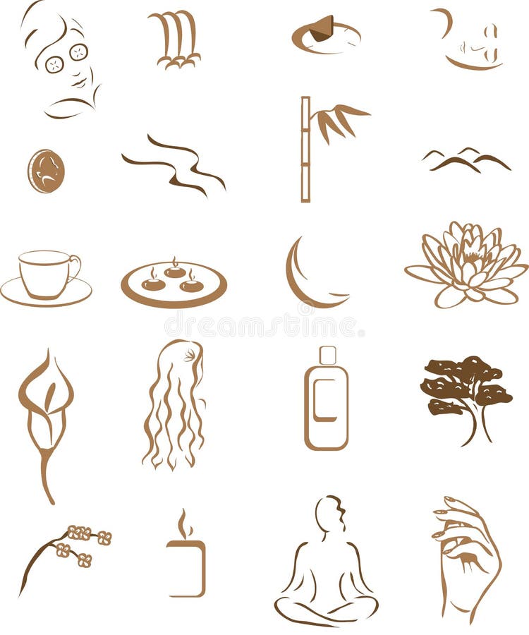 Spa massage icons. stock vector. Illustration of alternative - 72300949