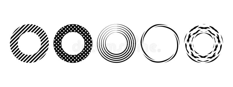 Icon Set of Decorative Circles Design Elements. Circle Logo Stock ...