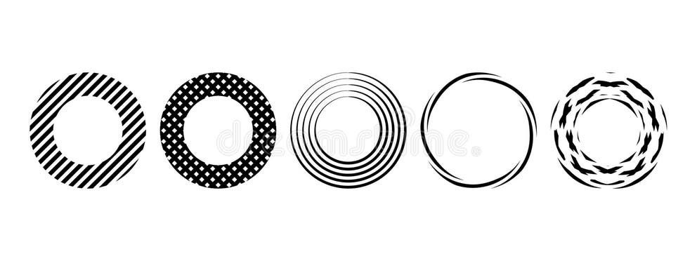 Icon Set of Decorative Circles Design Elements. Circle Logo Stock ...
