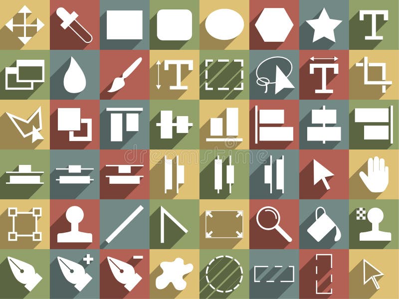 Icon set of design tools stock vector. Illustration of photoshop ...