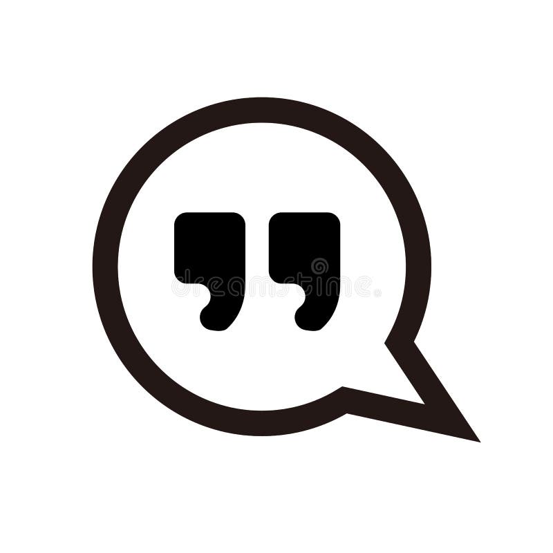 Icon Set with Double Quotation Mark and Callout. Vector. Stock Vector ...