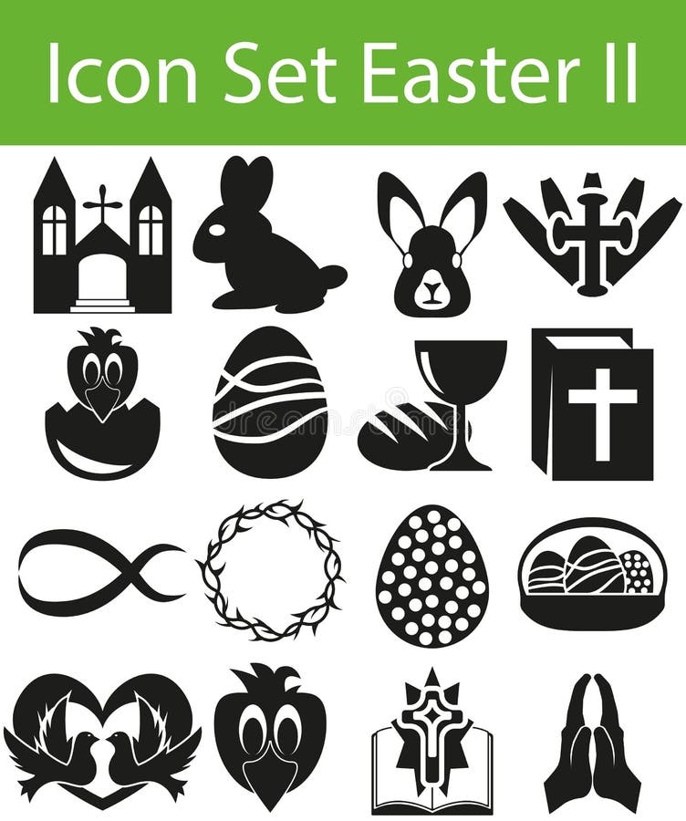 Icon Set Easter II stock vector. Illustration of bunny - 84417278