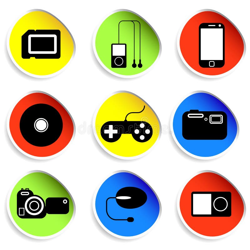 Icon with Electronic Gadgets. Stock Vector - Illustration of icons ...
