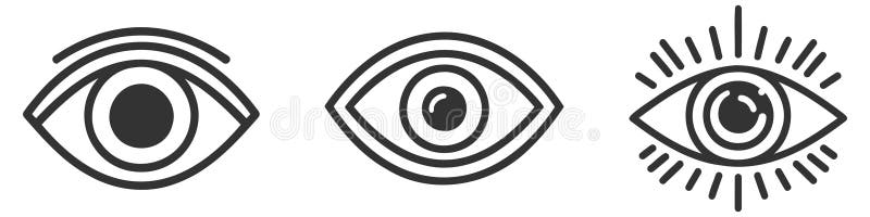 Icon Set of Eye. Editable Vector Pictograms Isolated on a White ...