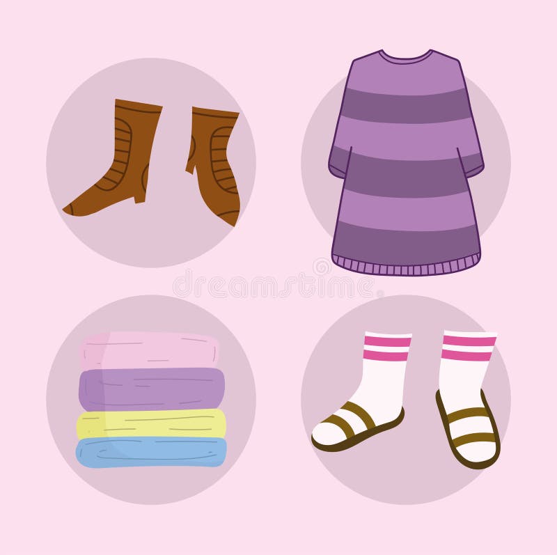 Icon set female clothes stock vector. Illustration of clothes - 228831646