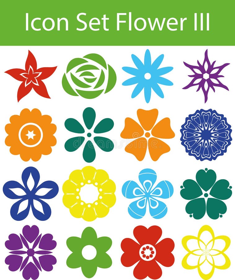 Icon Set Flower III stock vector. Illustration of isolated - 54754912