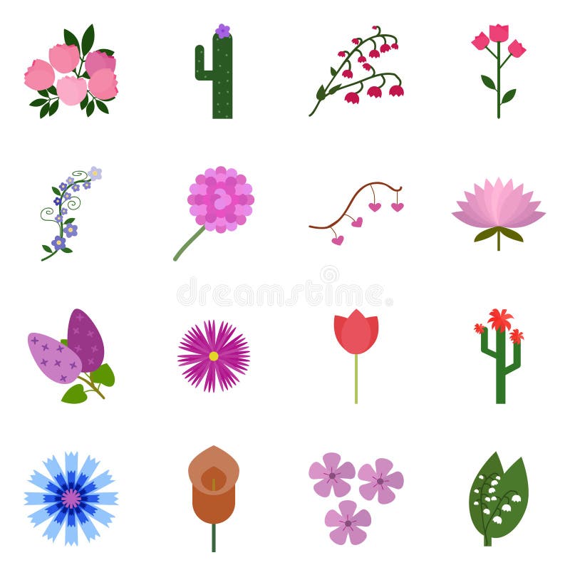 Icon Set Flowering. Vector Flowering. Icon on a White Background Stock ...