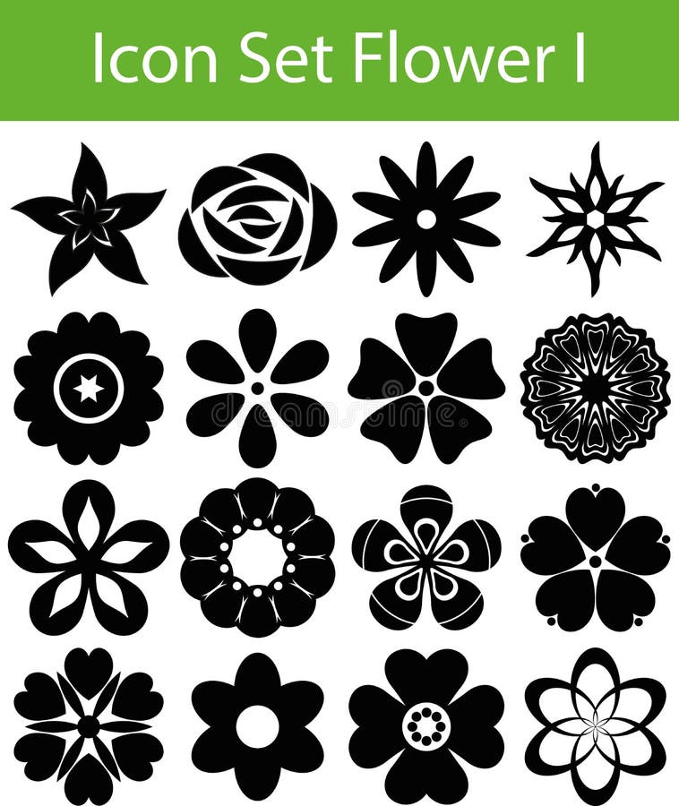 Icon Set Flowers I stock vector. Illustration of summer - 52676276