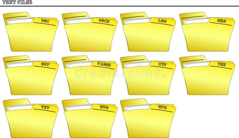 Icon Set Folder for Text Files - Vector Stock Vector - Illustration of ...