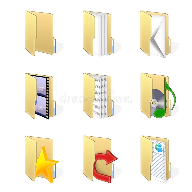 Icon set folders stock illustration. Illustration of blue - 4055449