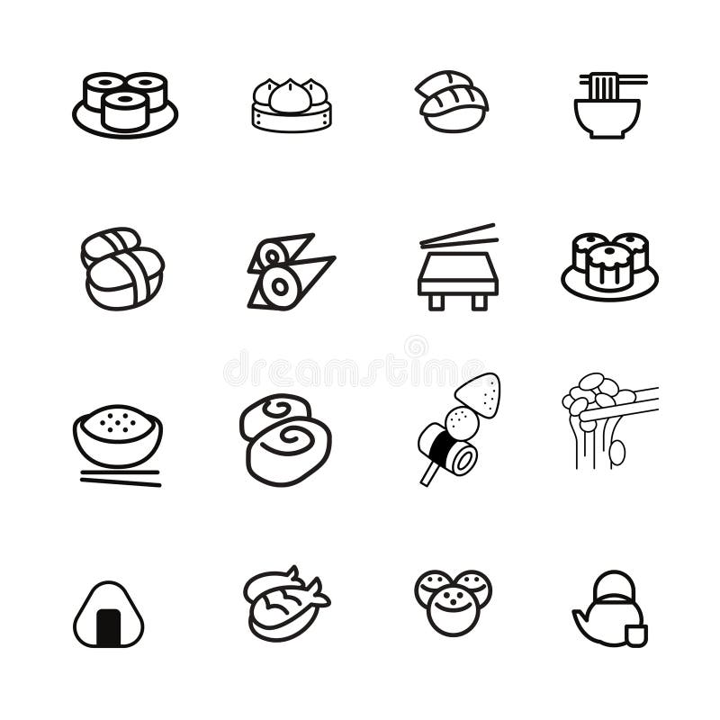 Icon of Set Food from Japan Illustratio Stock Illustration ...