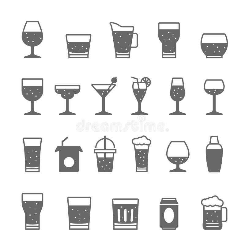Beverage Symbol Line Icon Set Stock Vector - Illustration of glass ... Beverage Symbol Line Icon Set Stock Vector - Illustration of glass ...