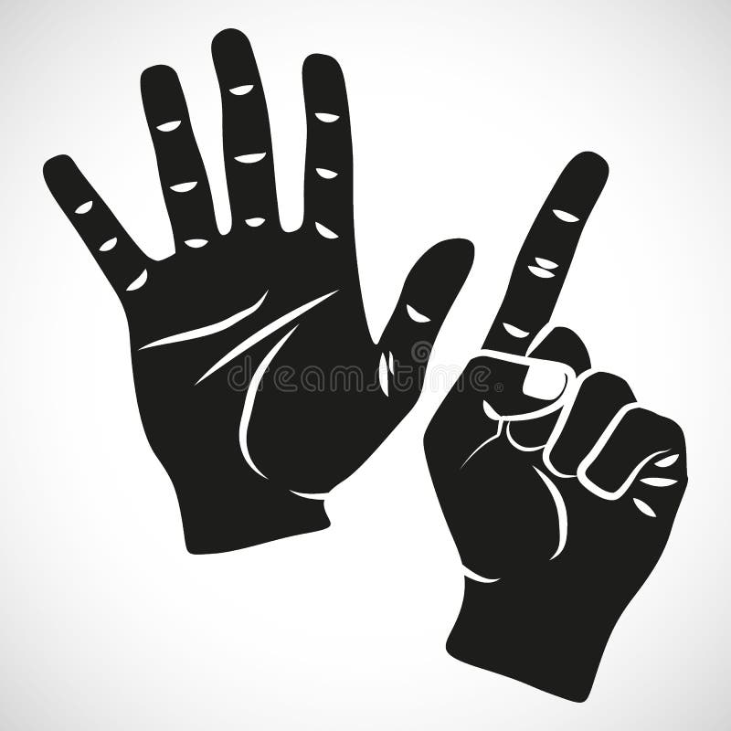 Icon Set Hand Six stock vector. Illustration of finger - 78859569