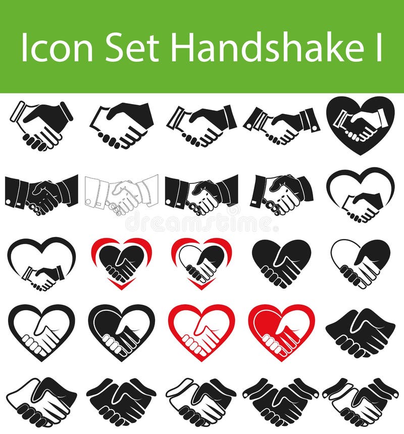 Icon Shape Handshake With Heart Stock Vector - Illustration of greeting ...