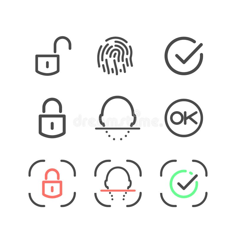 Touch Id Face Id Icon Stock Illustrations – 697 Touch Id Face Id Icon ...