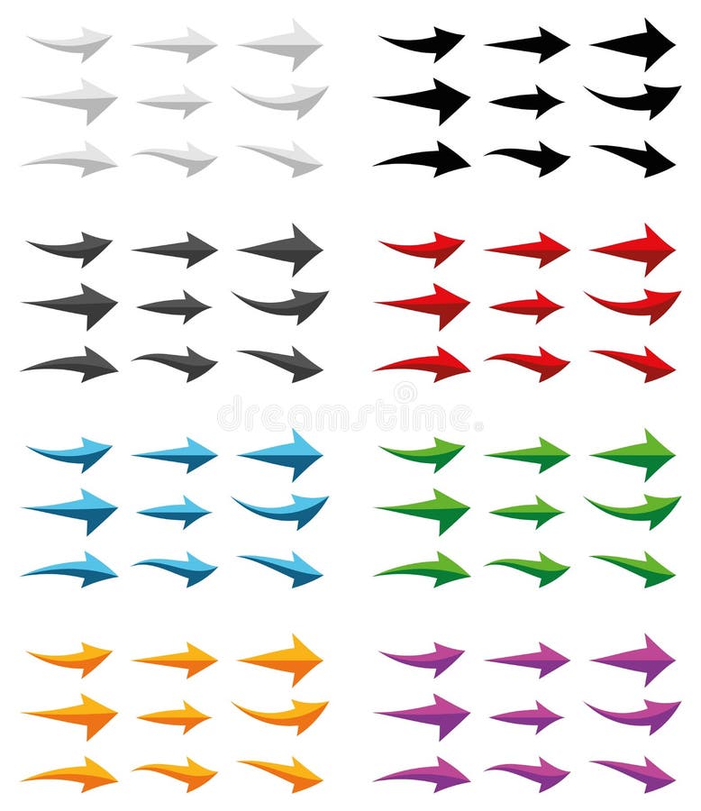Icon Set Illustration Arrow Stock Vector - Illustration of modern ...