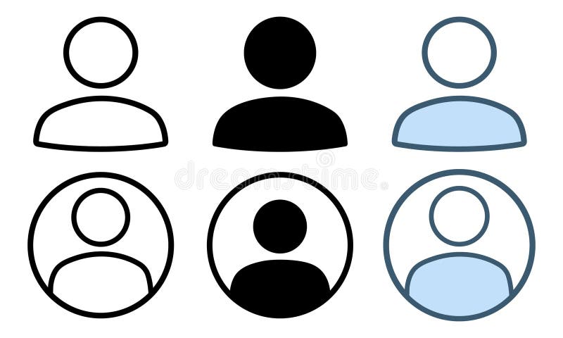 Icon Set Includes User, Person, Group, and Team Icons in a Simple ...