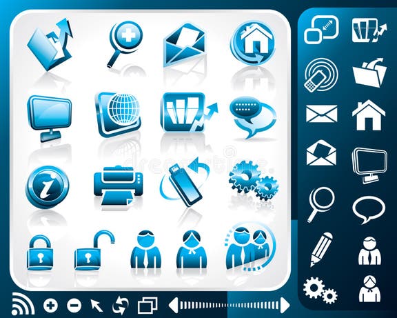 Icon set of internet stock vector. Illustration of globe - 5244843