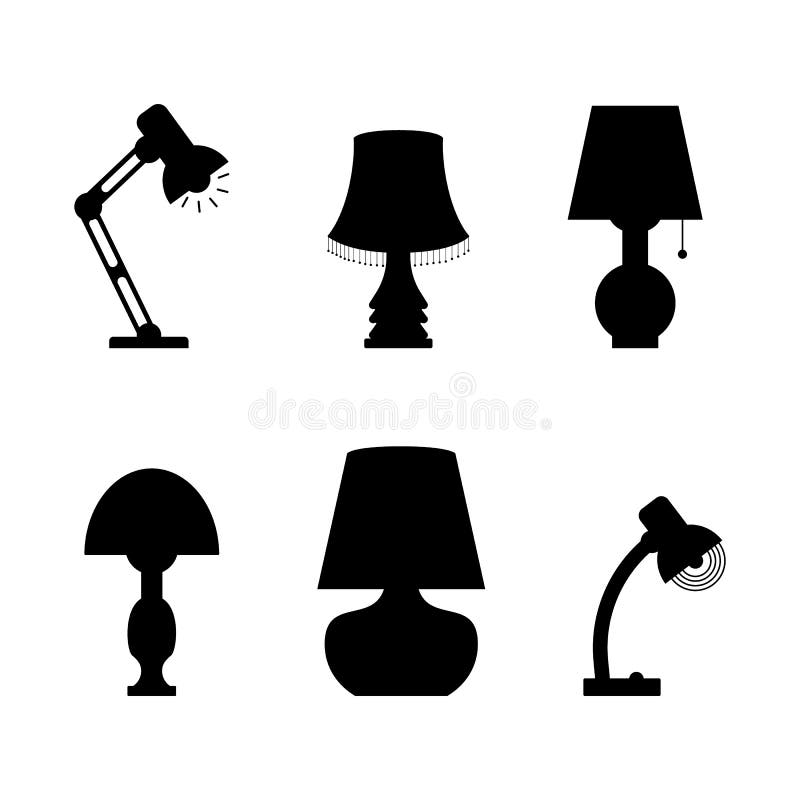Icon set of Lamps. stock vector. Illustration of antique - 84535876