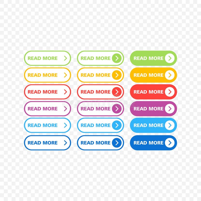 Icon Set Multi Colored Button in Flat Style. Stock Vector ...
