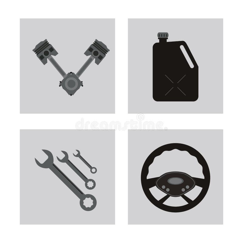 Icon Set Over Frames. Auto Part Design. Vector Graphic Stock ...