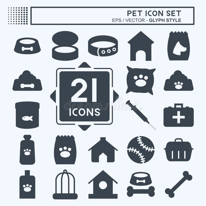 Icon Set Pet - Glyph Style - Simple Illustration,Editable Stroke Stock ...