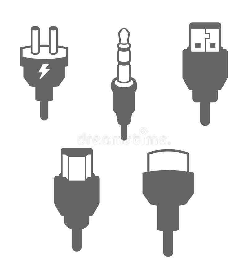 Computer Ports Connectors Set Stock Illustration - Illustration of ...