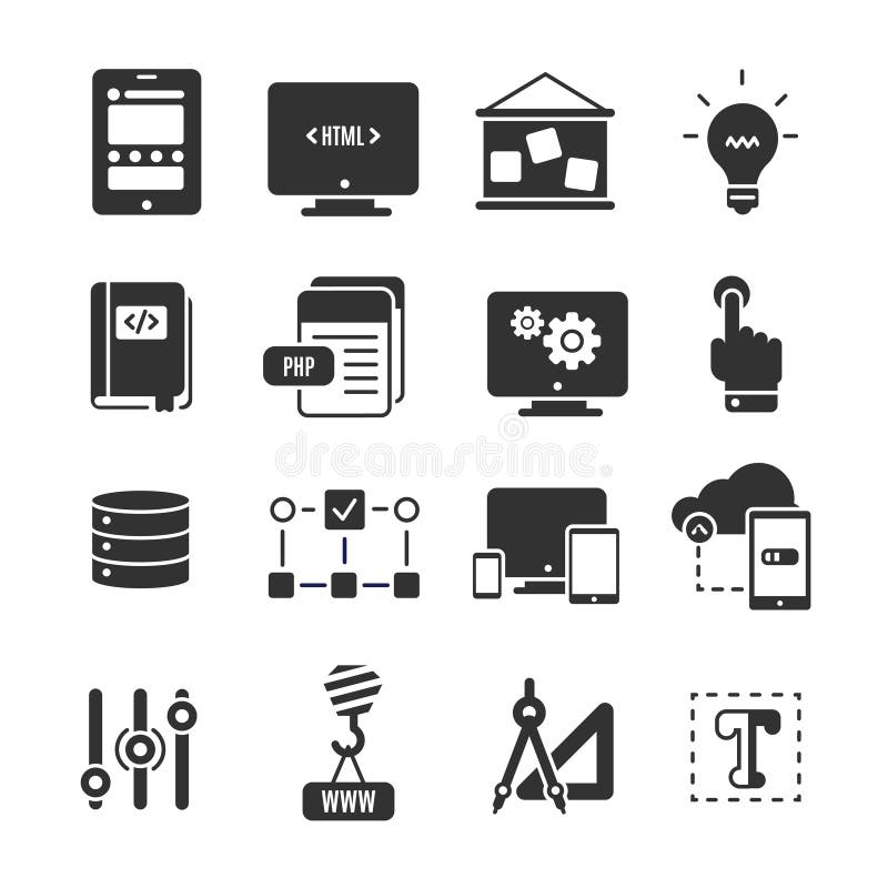 Icon Set of Programm Development Stock Vector - Illustration of concept ...
