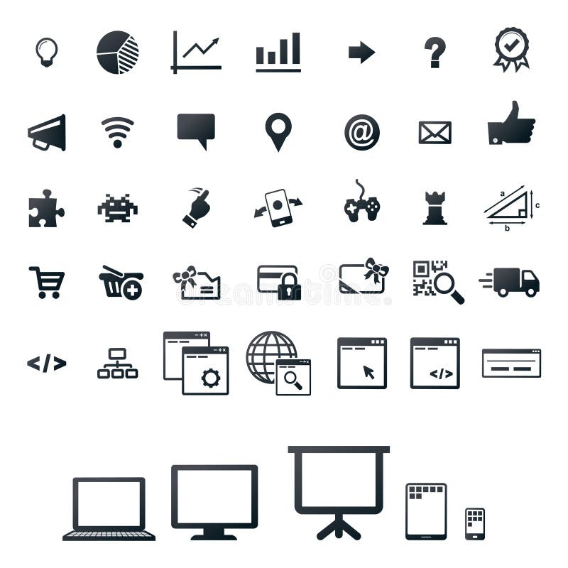 Simple icon set stock vector. Illustration of mail, navigation - 20597776