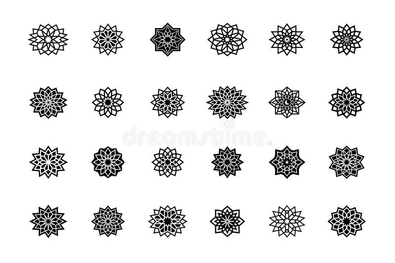 Islamic Pattern Silhouette Bundle Stock Vector - Illustration of ...