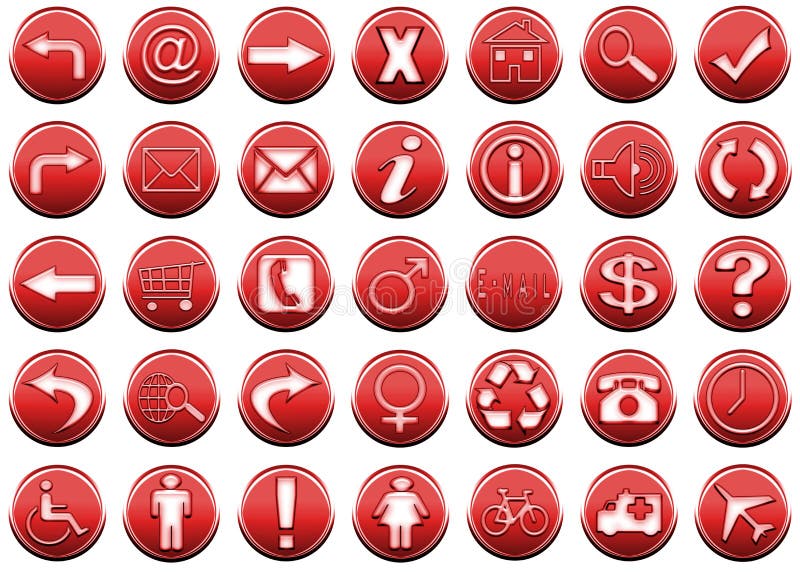 Icon set red stock illustration. Illustration of link - 5424602
