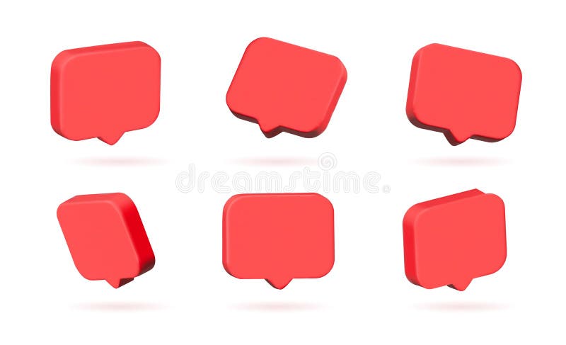 Icon Set Red Bubble Like Button or Icon for Feedback Isolated on White ...