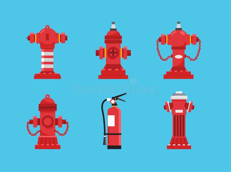 Red Fire Hydrant Box Icon. Fire Extinguisher Equipment Illustration ...