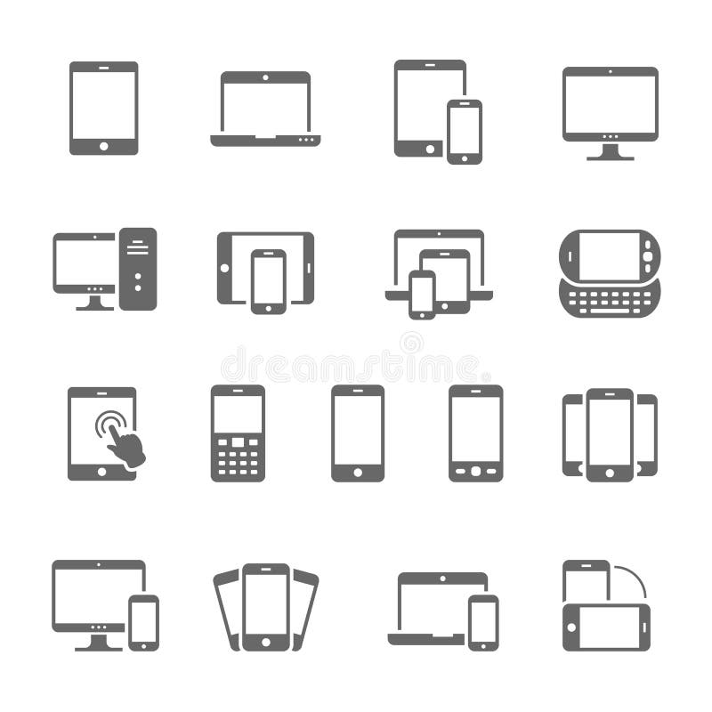 Technology and Devices Icon Bold Stroke with Color Stock Vector ...