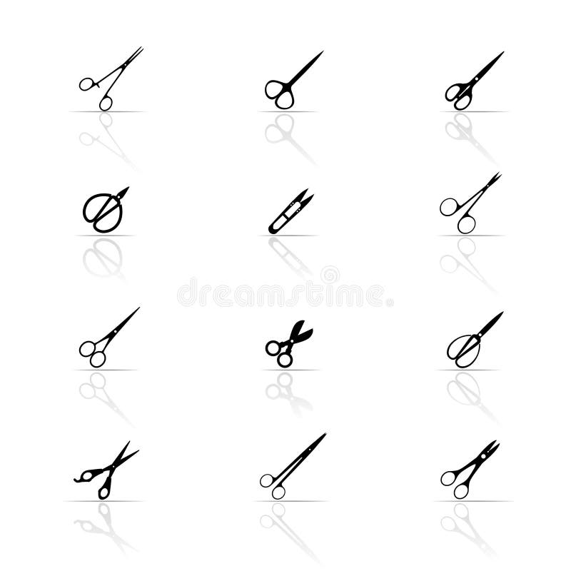 Icon Set, Scissors stock vector. Illustration of item - 18698038
