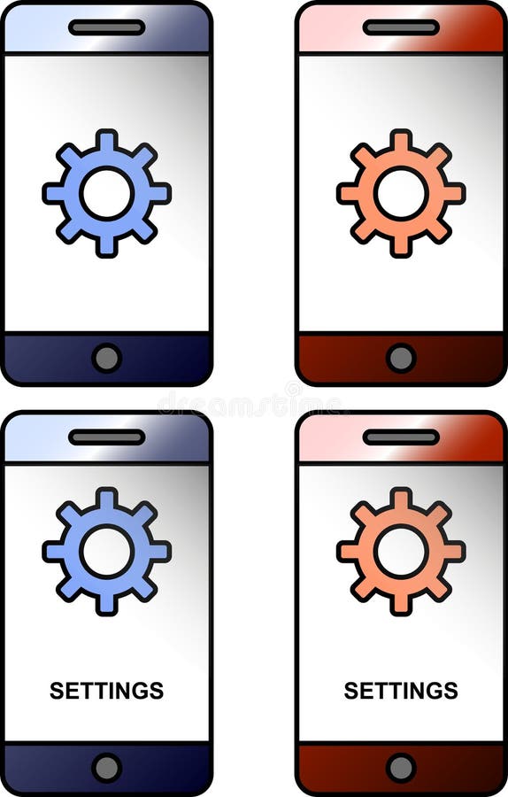 Icon Set - Smartphone Settings 01 Stock Vector - Illustration of icon ...