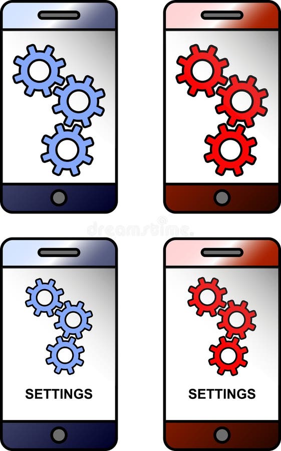 Icon Set - Smartphone Settings 02 Stock Vector - Illustration of design ...